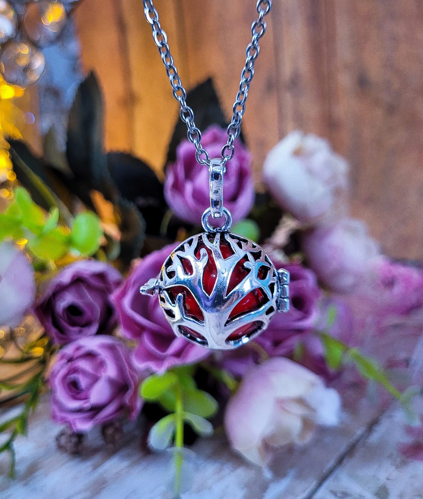 Taliiisman Tienda Online: J. ÁRBOL RAÍCES PLATA CANDY RED 18MM